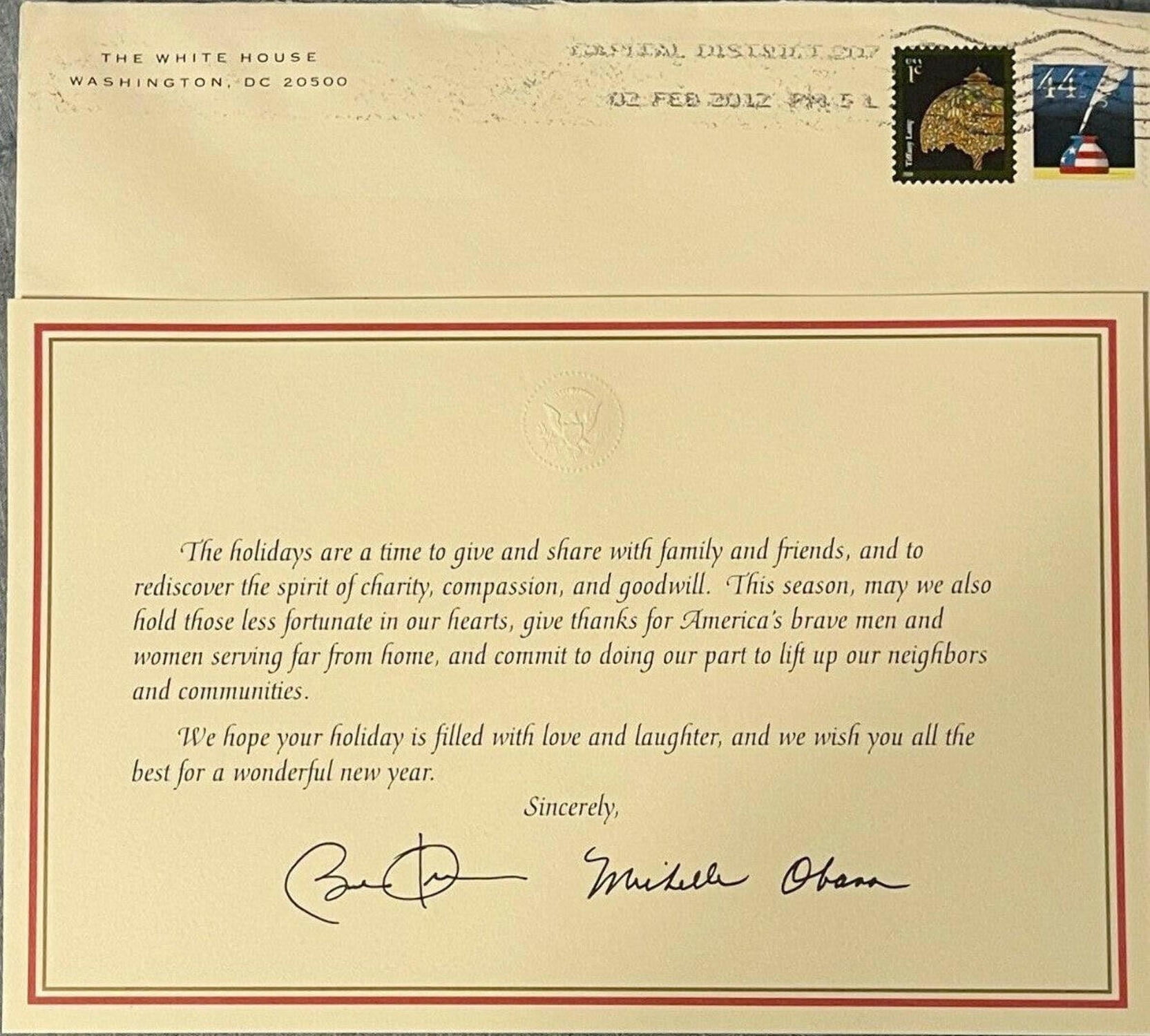 Barack Obama 2011 holidays greeting card with envelope - Walmart.com