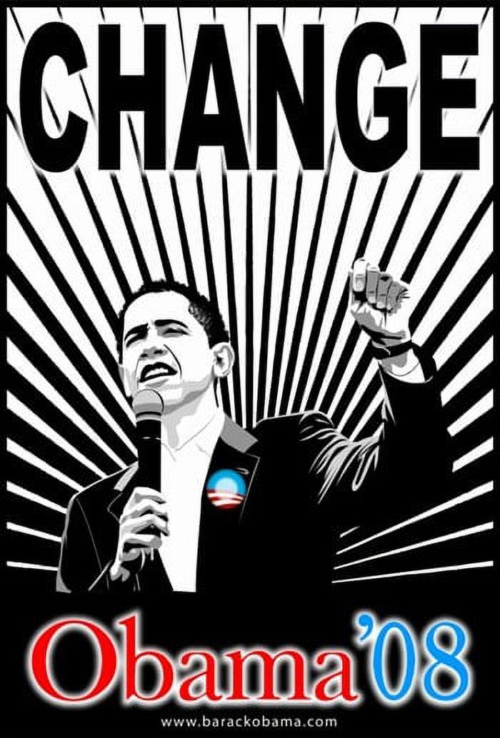 Barack Obama - (Change Red and Blue) Campaign Poster Movie Poster (11 x ...