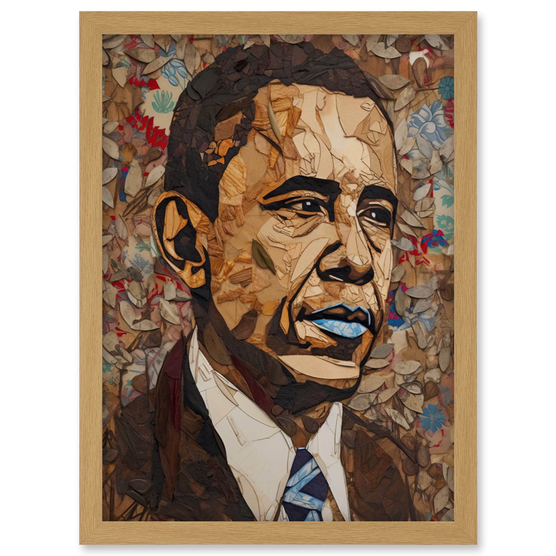Barack Obama Collage Art Portrait Artwork Framed Wall Art Print A4 ...