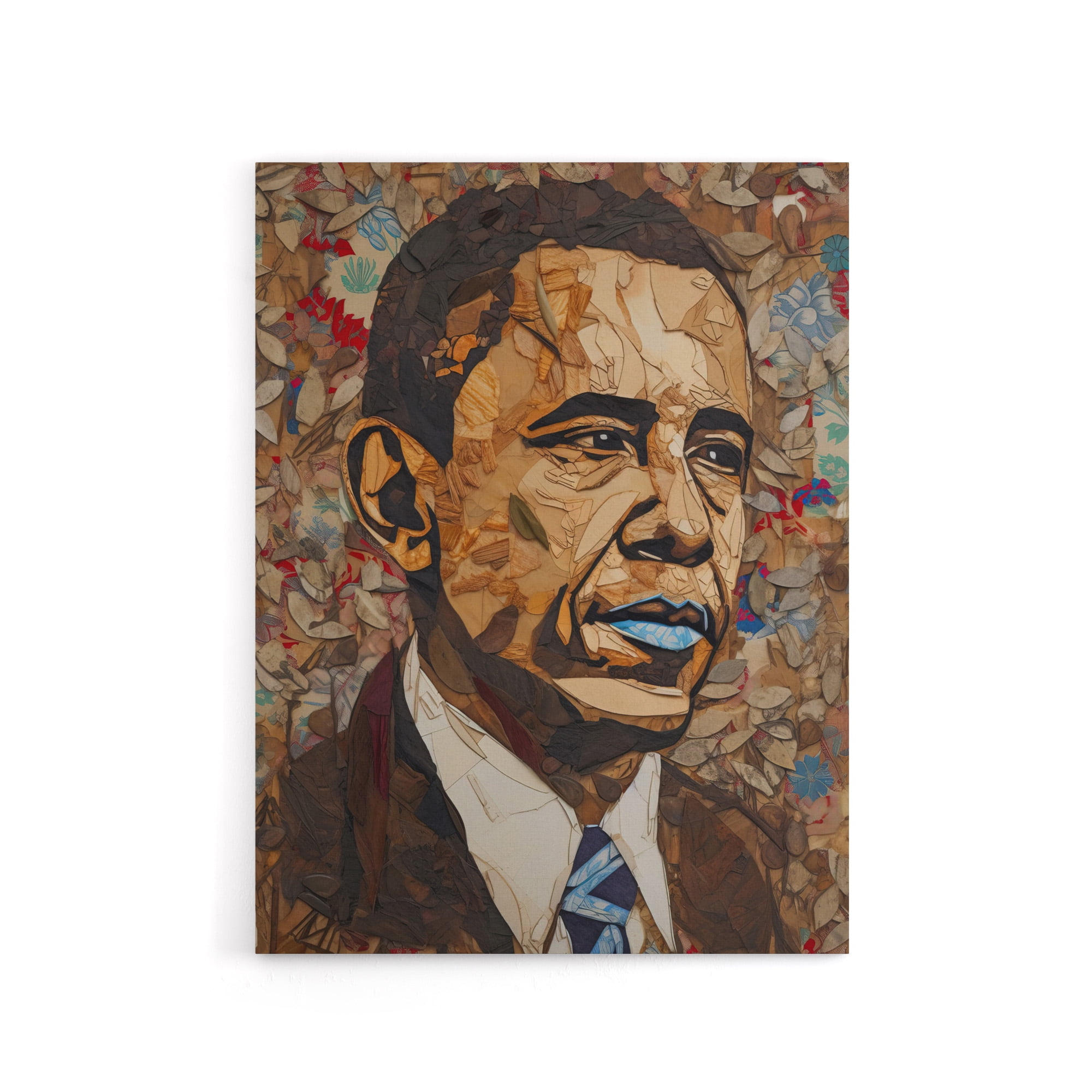 Barack Obama Collage Art Portrait Canvas Wall Art Print 18X24 ...