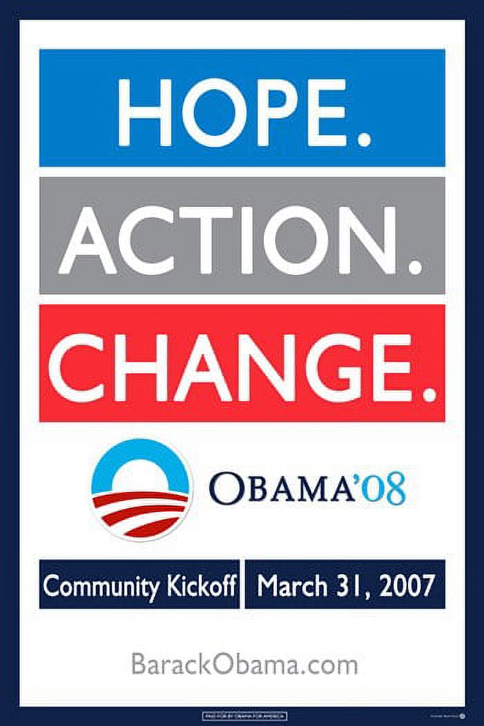 Barack Obama - (Hope, Action, Change) Campaign Poster Movie Poster (11 ...