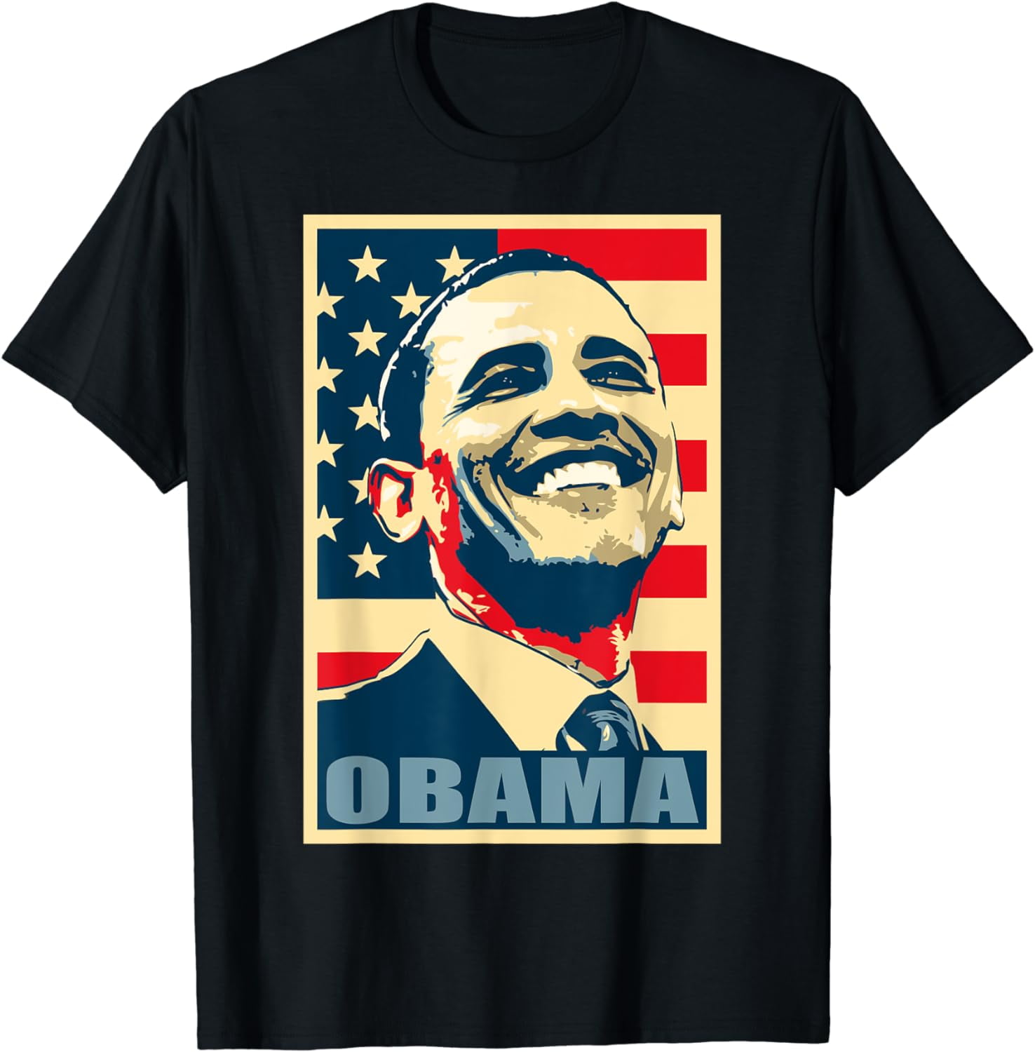 Barack Obama President 44 American Flag Happy Democrat T-Shirt ...