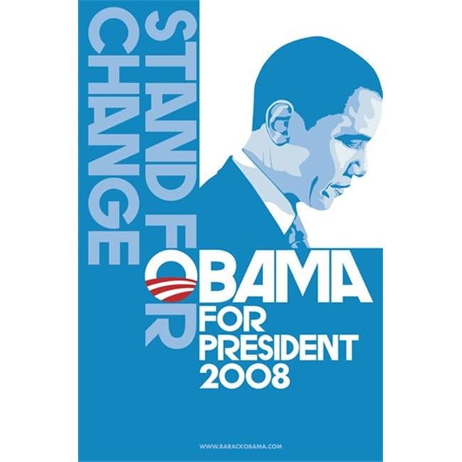 Barack Obama Stand for Change Blue Campaign Poster Movie Poster - Blue ...