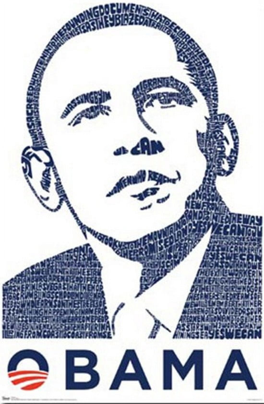 Barack Obama - Words into Image LA Pop Poster Print (24 x 36) - Walmart.com