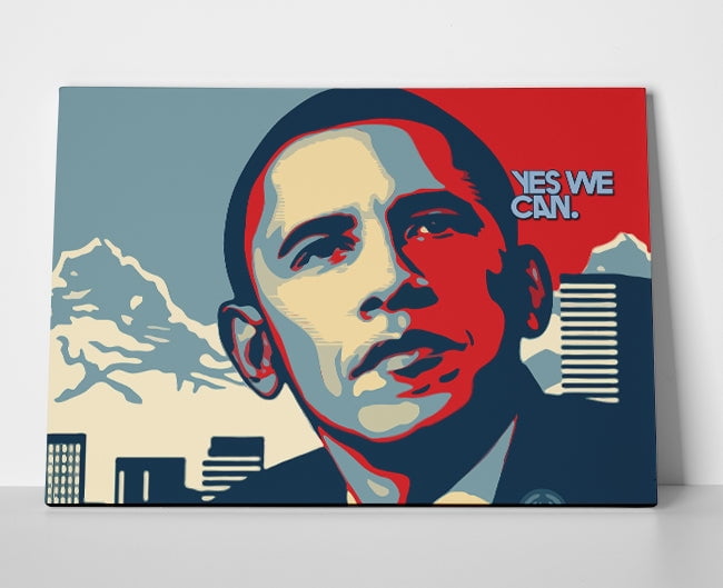 Barack Obama Yes We Can Poster or Wrapped Canvas - Walmart.com