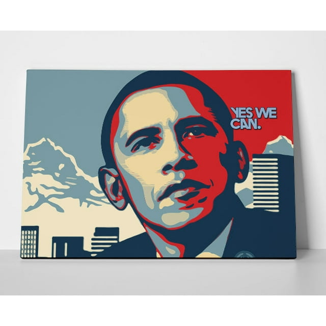 Barack Obama Yes We Can Poster or Wrapped Canvas - Walmart.com