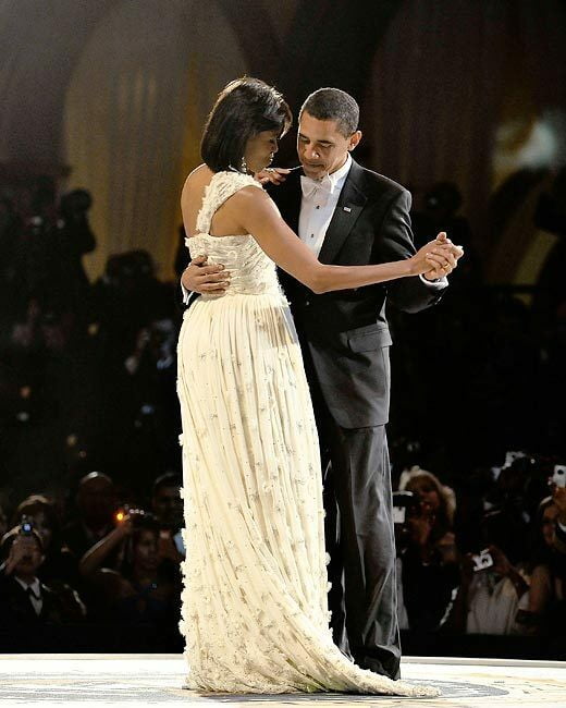 Barack and Michelle Obama at Inaugural Ball - 24x36 Inch Laminated ...