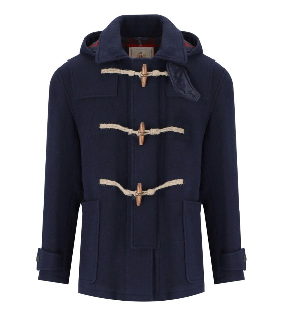 Baracuta Male Double Wool Short Duffle Navy Blue Montgomery Jacket Blue ...