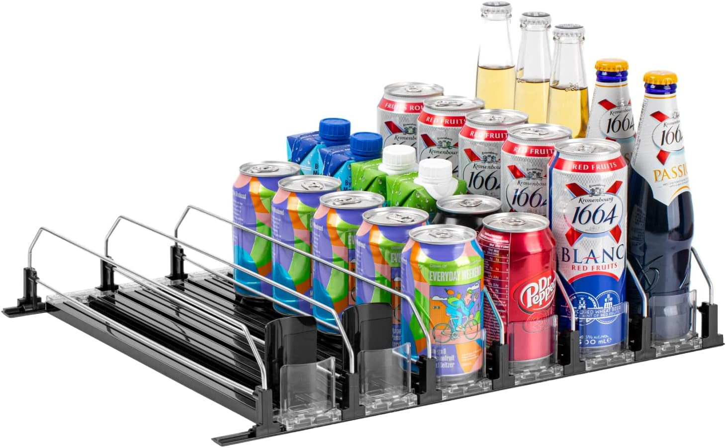 Baraiser Drink Organizer for Fridge, Self-Pushing Soda Can Organizer ...