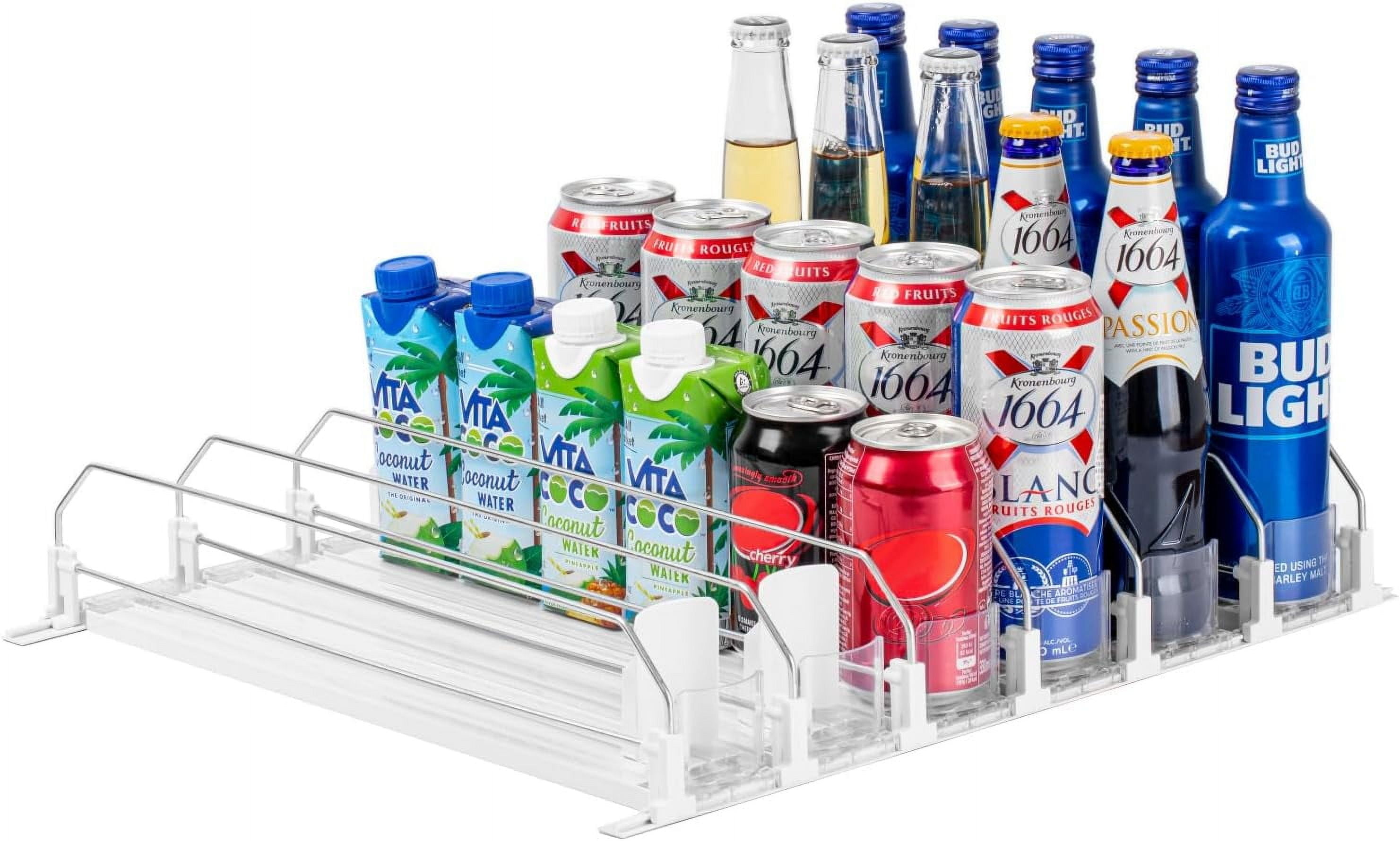 Baraiser Drink Organizer for Fridge, Self-Pushing Soda Can Organizer ...