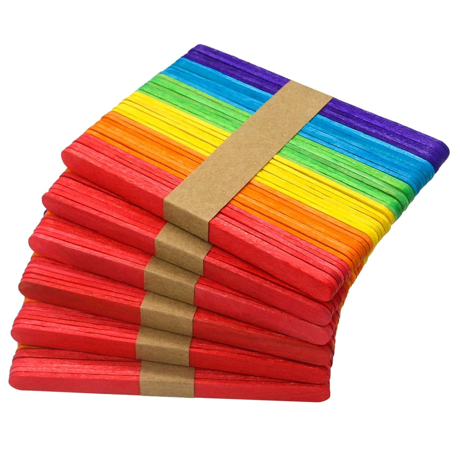 Baraky 200 Pcs Colored Popsicle Sticks for Crafts 45 Inch Colored ...