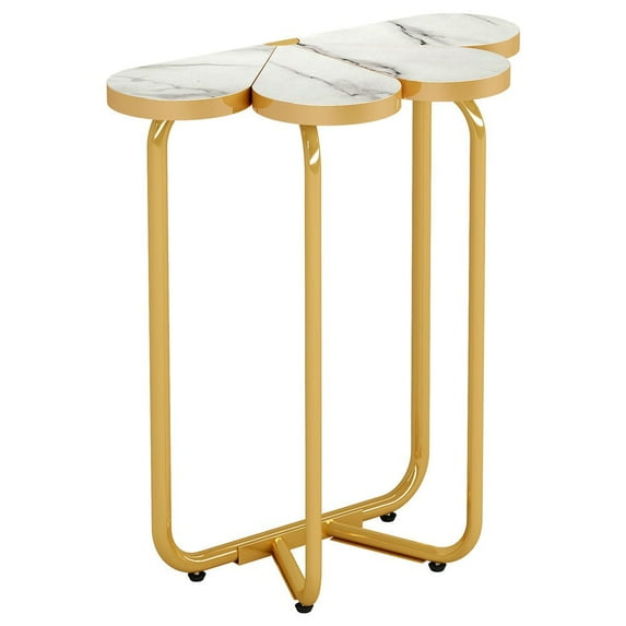 Barara King 26Inch Tall Faux Narrow End Table with Stylish Gold Frame ...