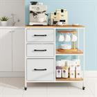 Barara King 3 Drawer Mobile File Cabinet with Charging Station Rolling ...
