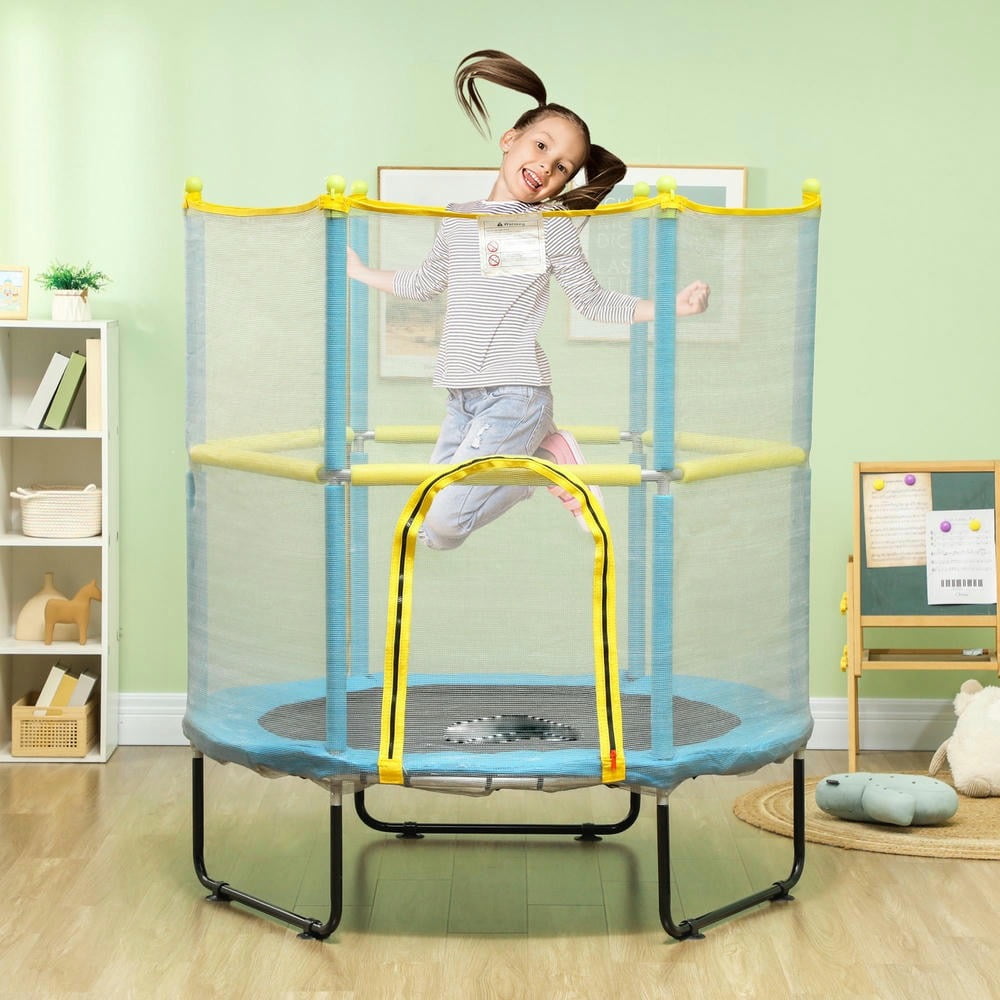 Barara King 4.6FT Trampoline with Safety Enclosure Net, Outdoor ...