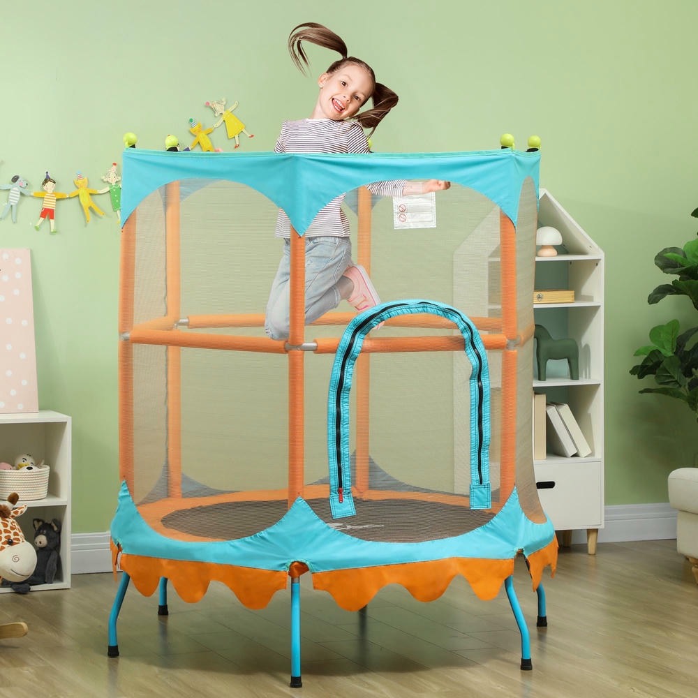 Barara King 4.6FT Trampoline with Safety Enclosure Net, Outdoor ...
