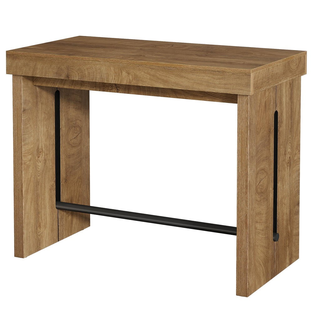 Barara King 41.3" Rectangular Bar Table with Metal Footrest, Mondern ...