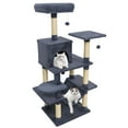 Barara King 58" Multi-Level Cat Tower, Cat Tree with Padded Top Perch ...