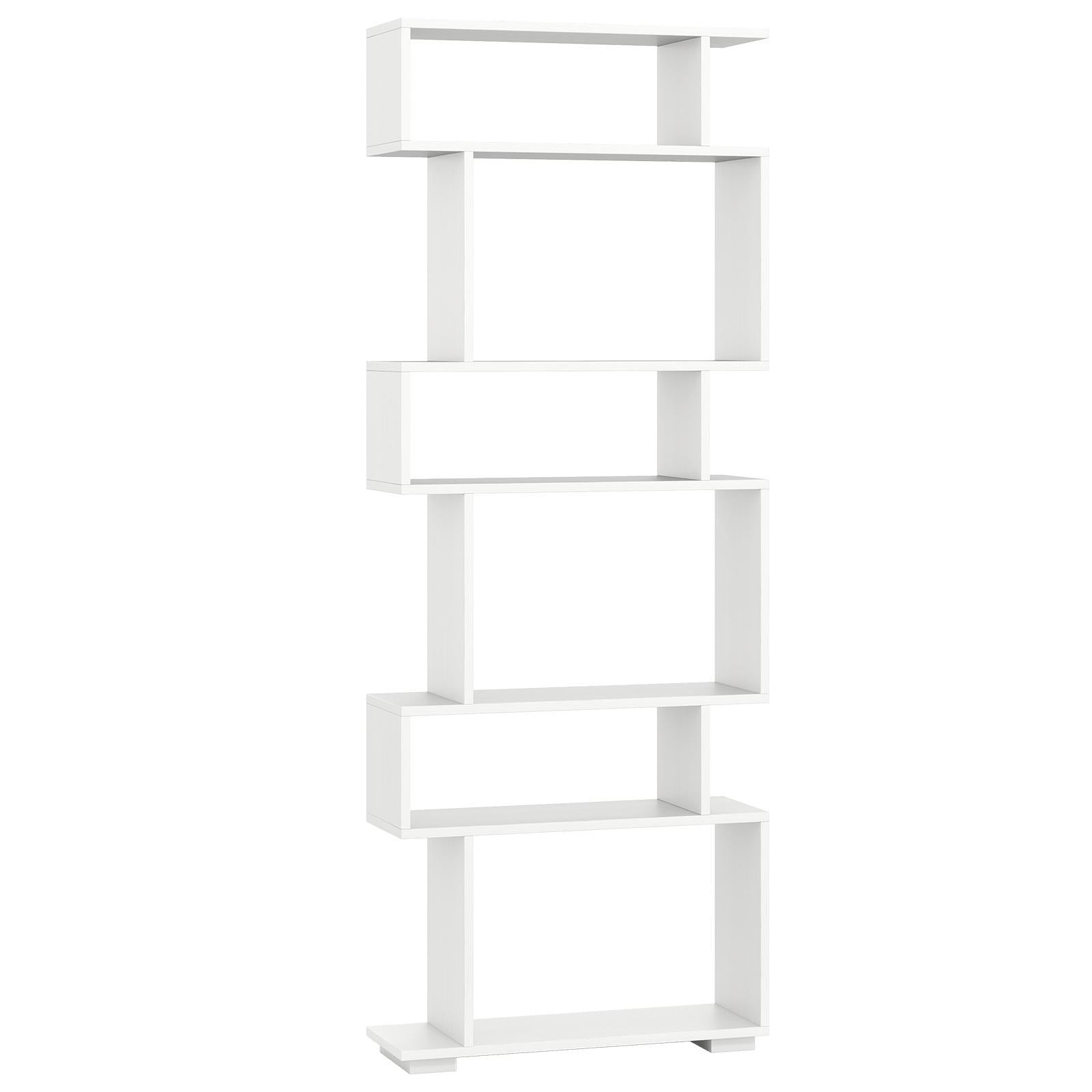 Barara King 6-Tier Geometric Bookcases with 2 Anti-Tipping Kits ...