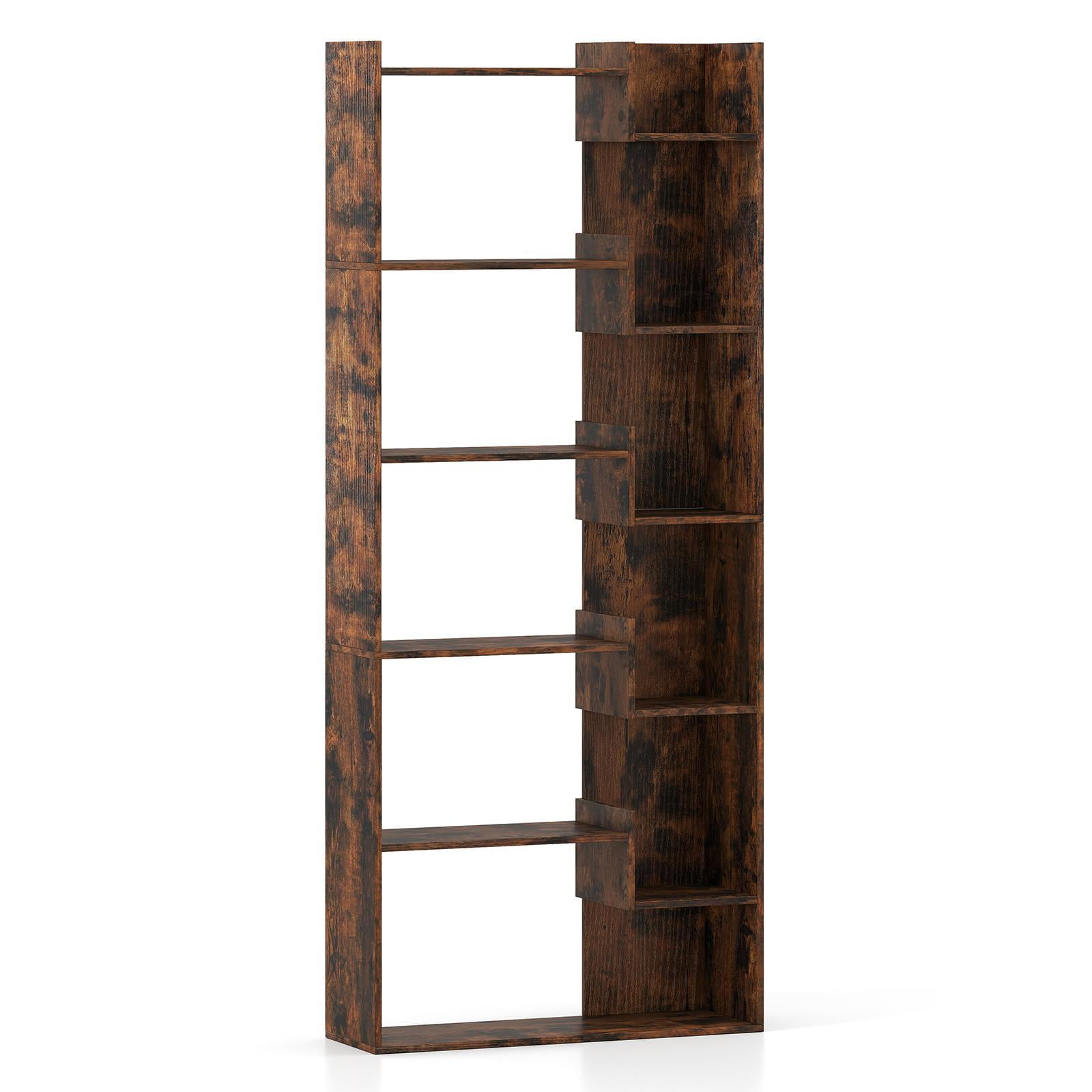 Barara King 6-Tier Wooden Bookshelf with 2 Anti-Tipping Kits, Bookcase ...