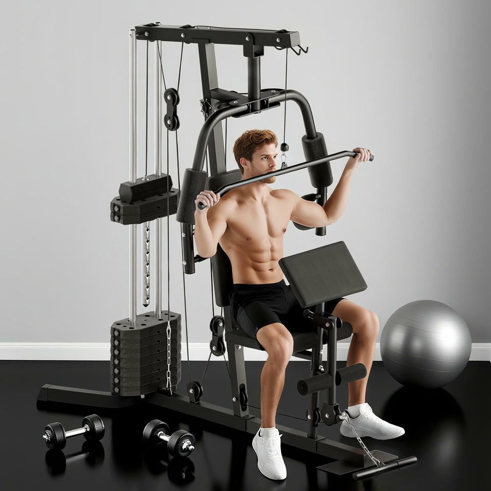 Barara King Adjustable Multi-Functional Racks with 100Lbs Weight Stack ...