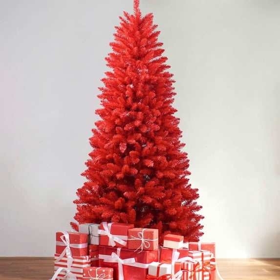 Barara King Artificial Christmas Tree, Xmas Trees,6FT Red PVC Christmas ...