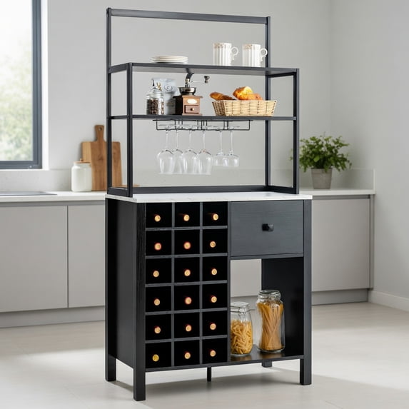 Barara King Kitchen Bakers Rack, Kitchen Microwave Stand, Kitchen ...