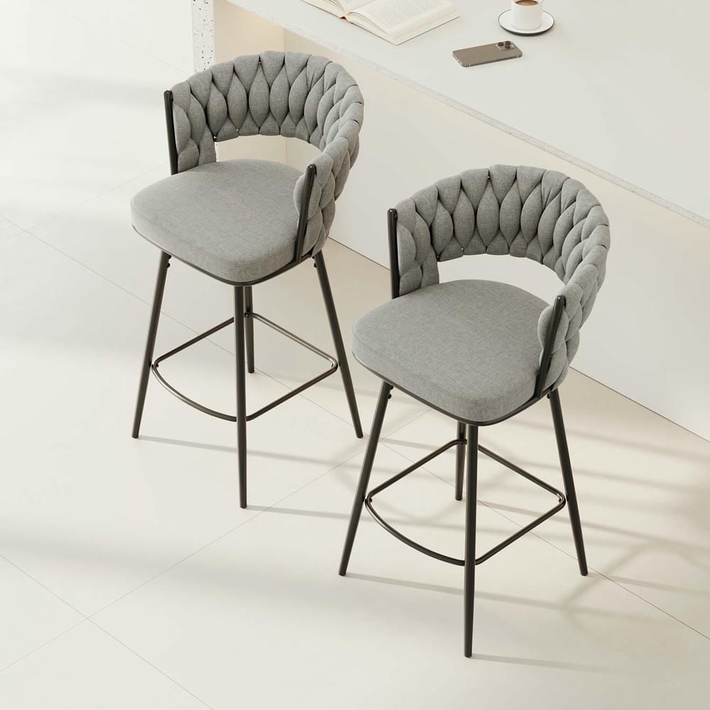 Barara King Bar Stools, Counter Bar Stools,360°Swivel Bar Chairs set of ...