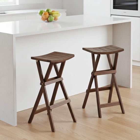 Barara King Bar Stools Set of 2 with Saddle Seat, Footrest and Stable ...