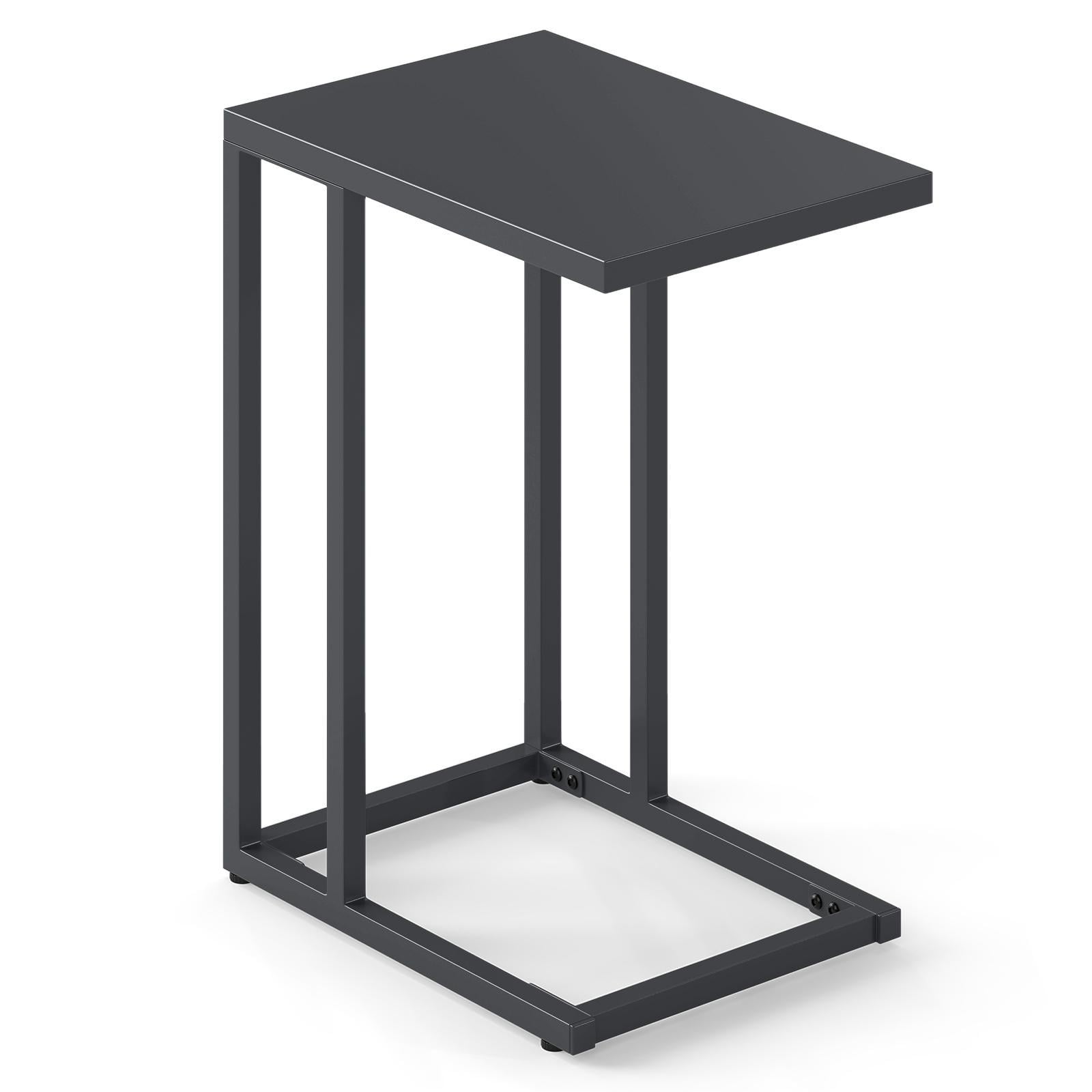 Barara King C-Shaped Nightstand Sofa Table with Adjustable Foot Pads ...