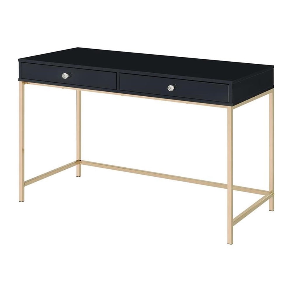 Barara King Computer Desk, Writing Desk,Writing Desk, Black High Gloss ...