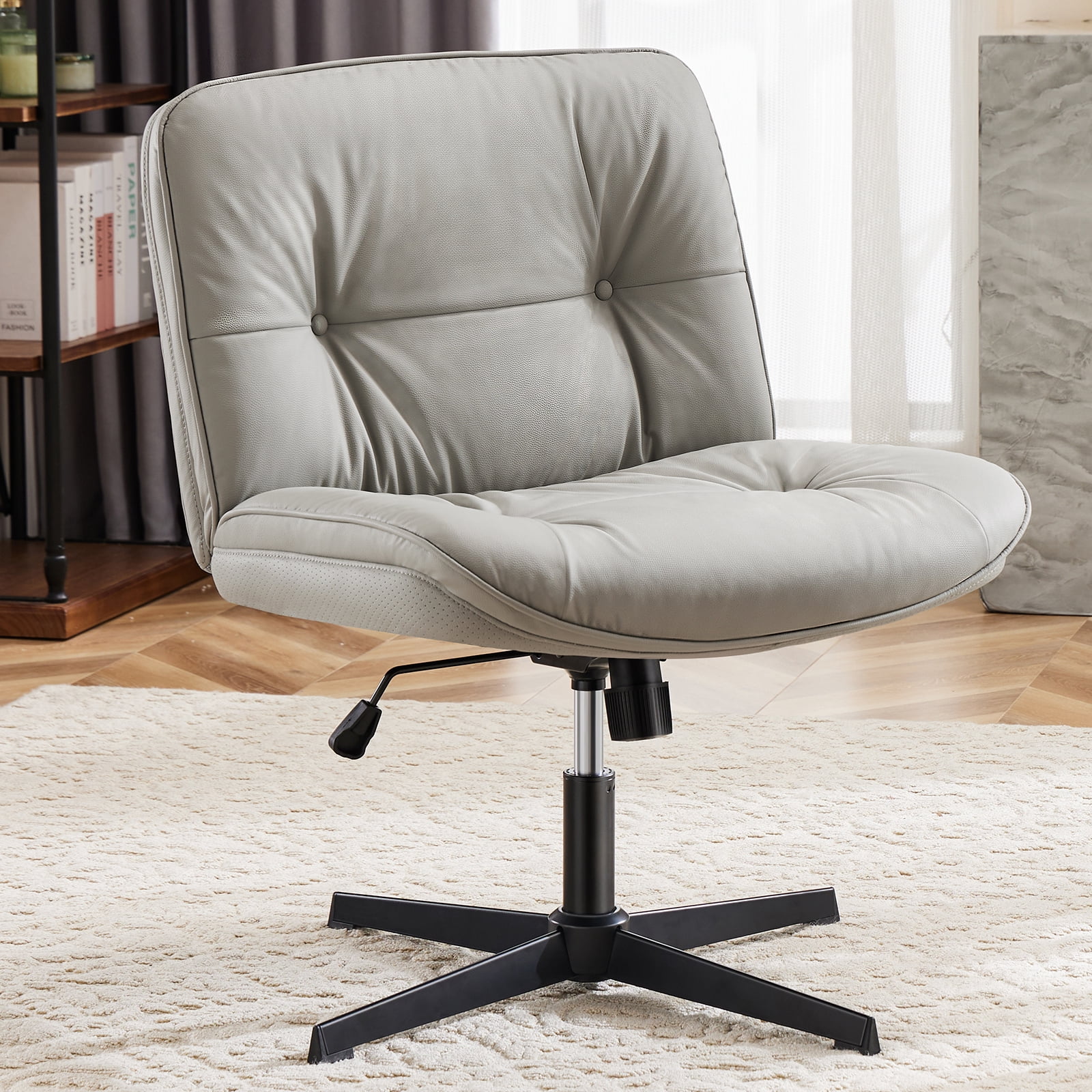 Barara King Computer Home Office Desk Chair with Wide Seat, No Wheels ...