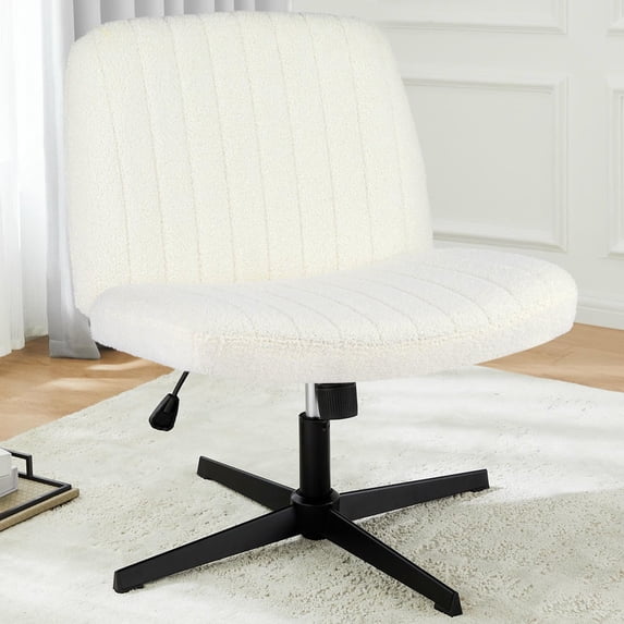 Barara King Cross-Legged Swivel Desk Chair, Armless No Wheels Modern ...