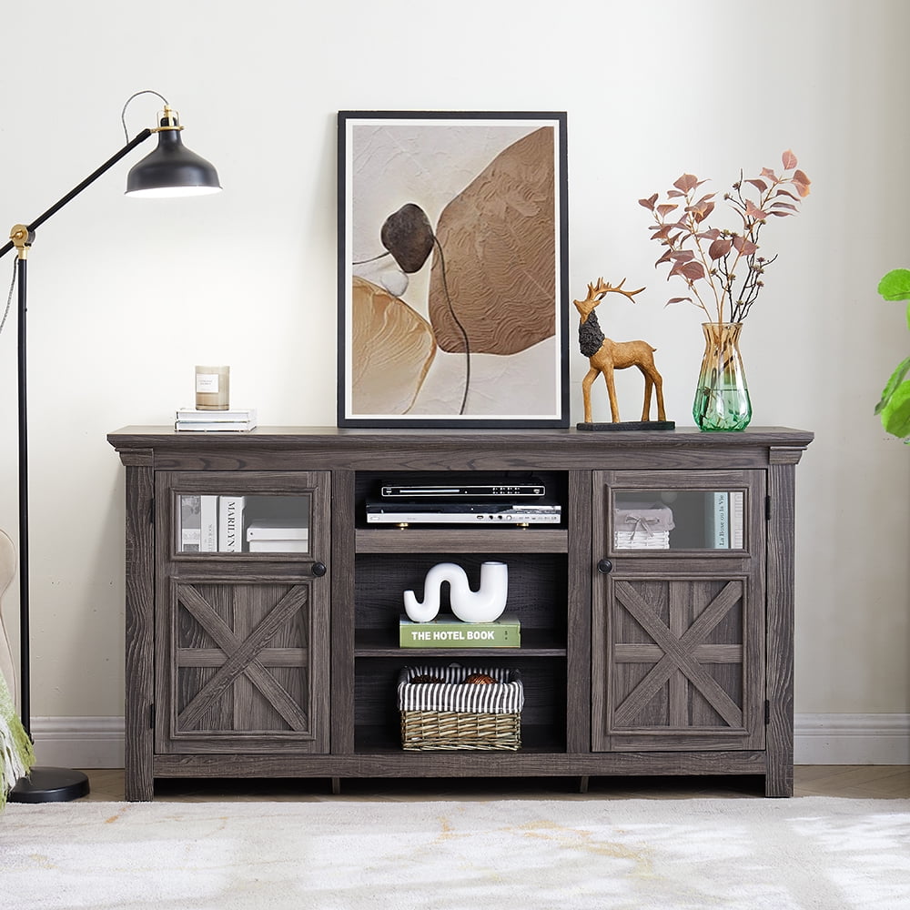 Barara King Entertainment Center, TV Console Table,Farmhouse TV Stand ...