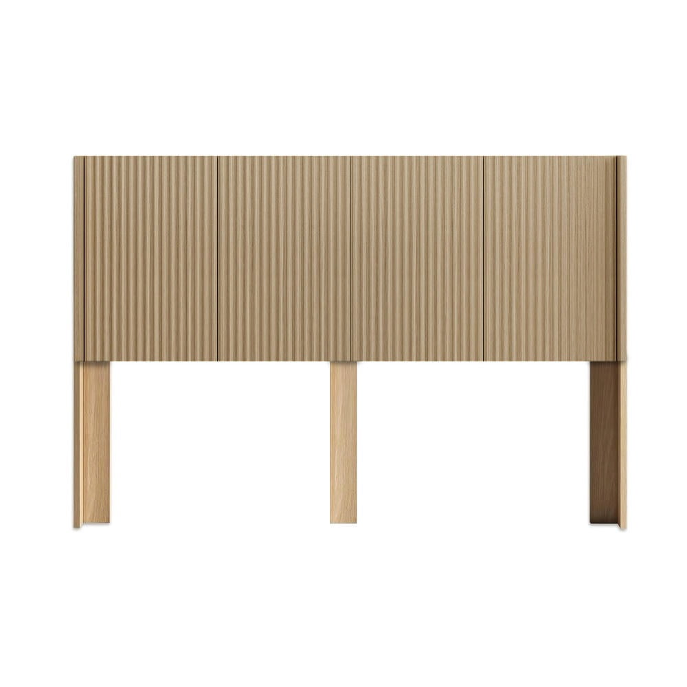 Barara King Farmhouse King Size Headboard, Fluted Wingback Panel Design ...