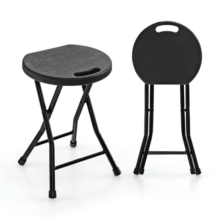 Barara King Folding Bar Stools, Set of 2 Heavy-Duty 18-Inch Stool ...