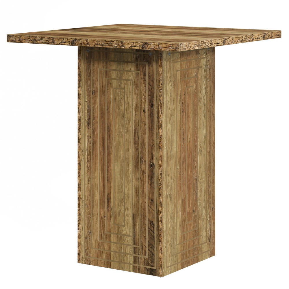 Barara King Home Bar Unit with 31" Square Pub Table, Geometric Texture ...