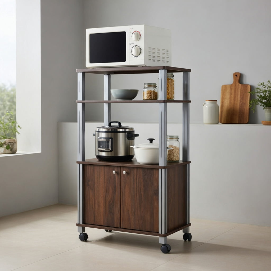Barara King, Kitchen Bakers Rack, Walnut, 23.5" x 15.5" x 38.5 ...
