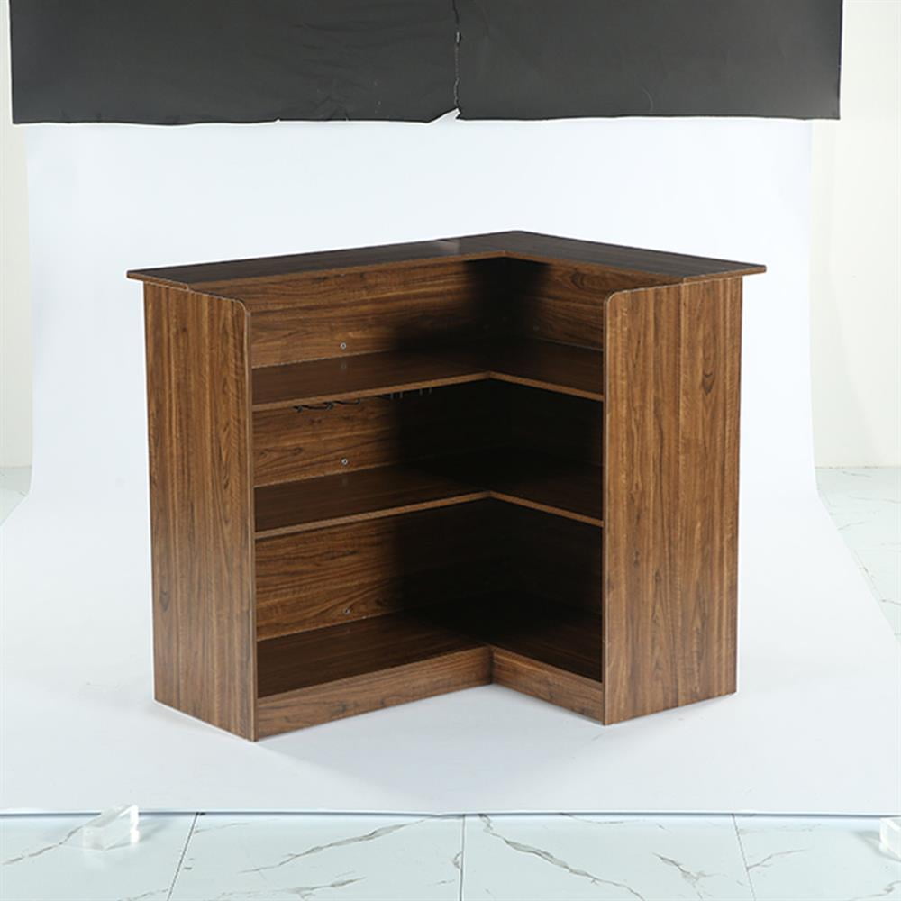 Barara King L-shaped Bar Table, 4-tier Bar Cabinet Liquor Bar Units ...
