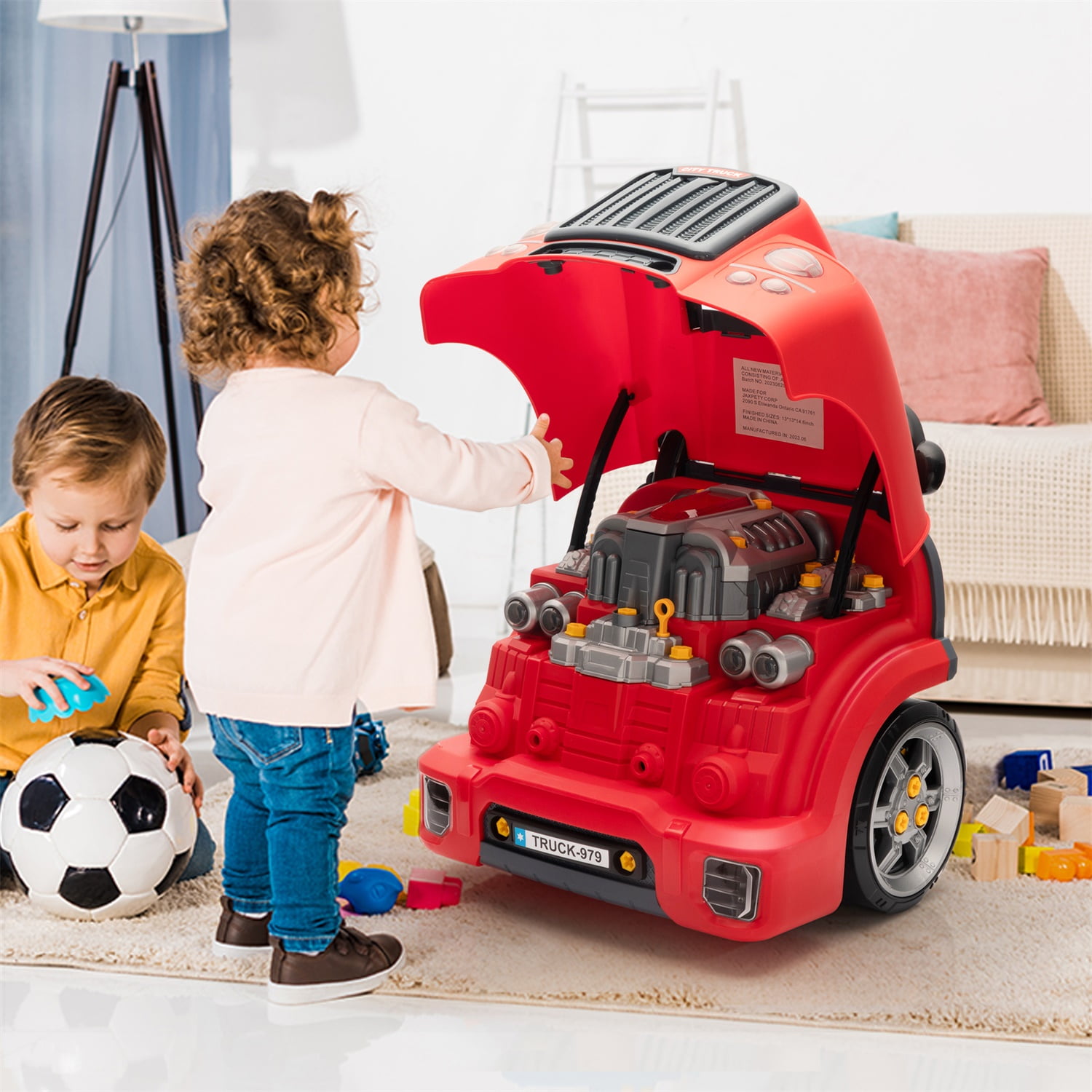 Barara King Large Truck Engine Toy, Kids Mechanic Repair Set, Take ...