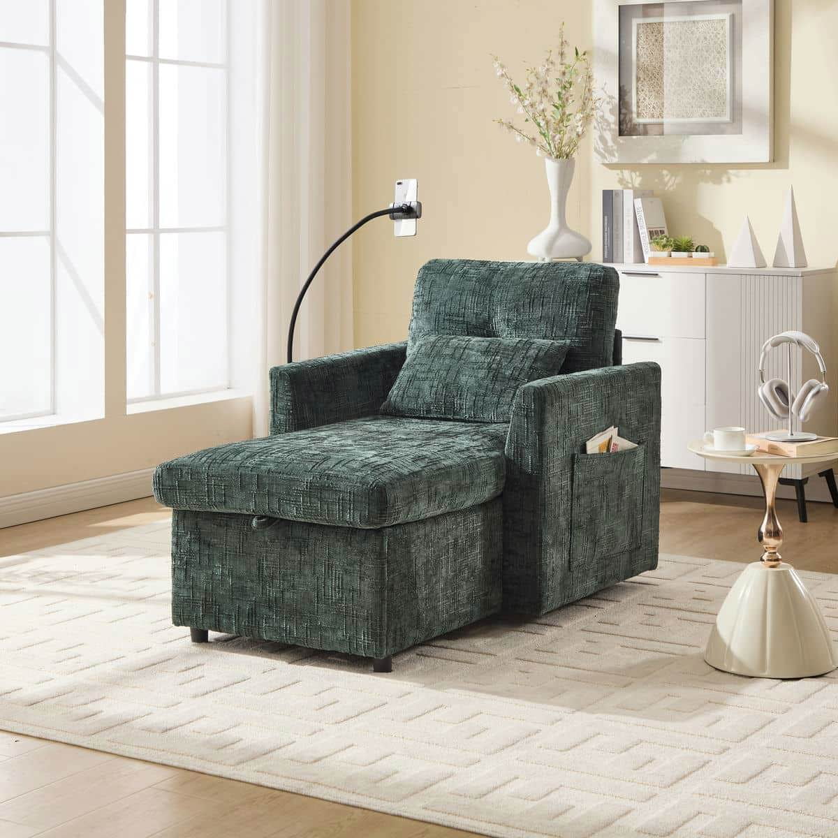 Barara King Modern Comfy Arm Chair, Reading Chair,Multifunctional Lazy ...