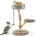 Barara King Modern Wooden Cat Tree with Perch and Natural Jute ...