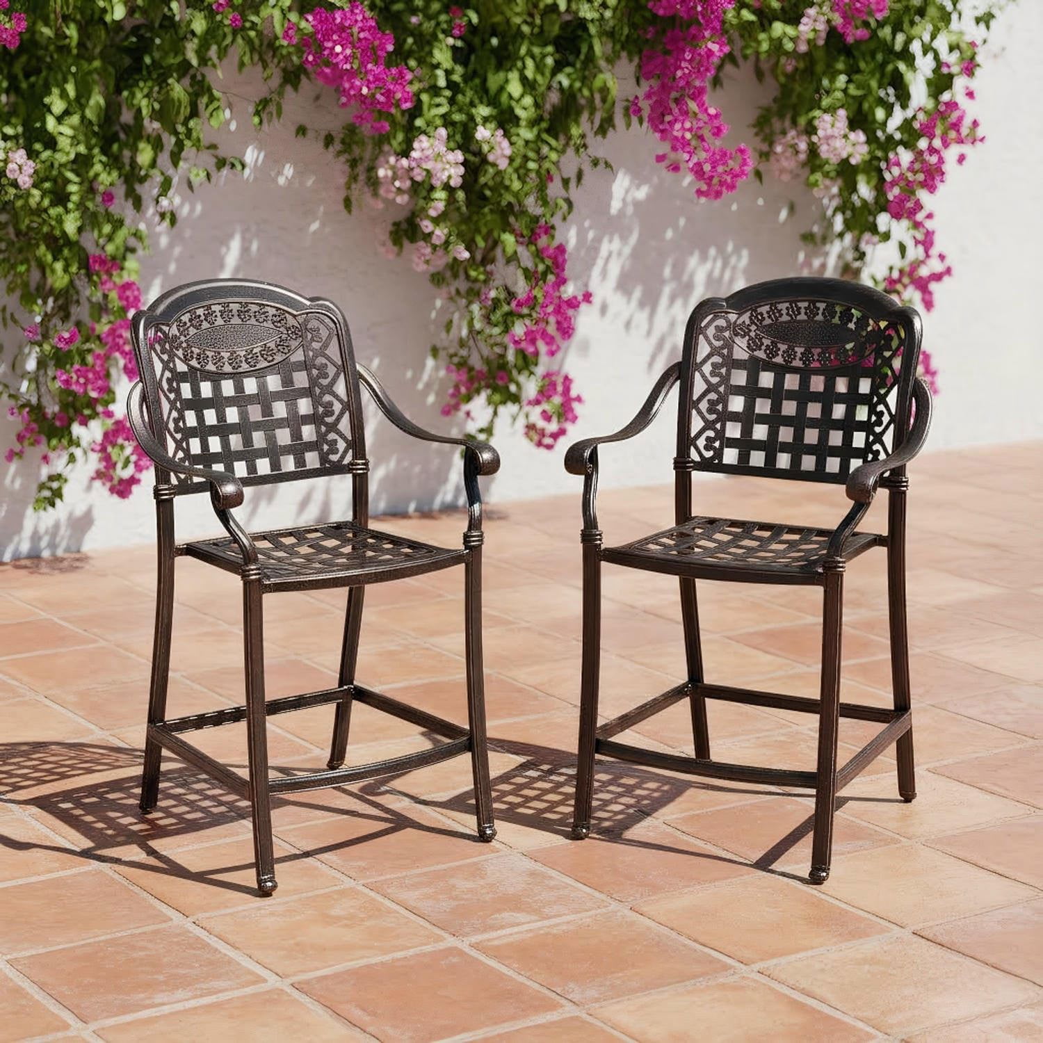 Barara King Outdoor Bar Stool with 25.5 Inch Counter Height, Rustproof ...