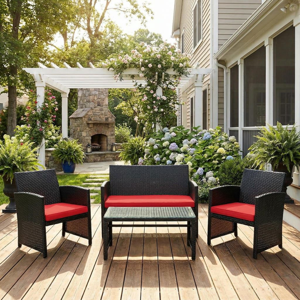 Barara King Outdoor Collection Set, Patio Conversation Table Chair Set ...
