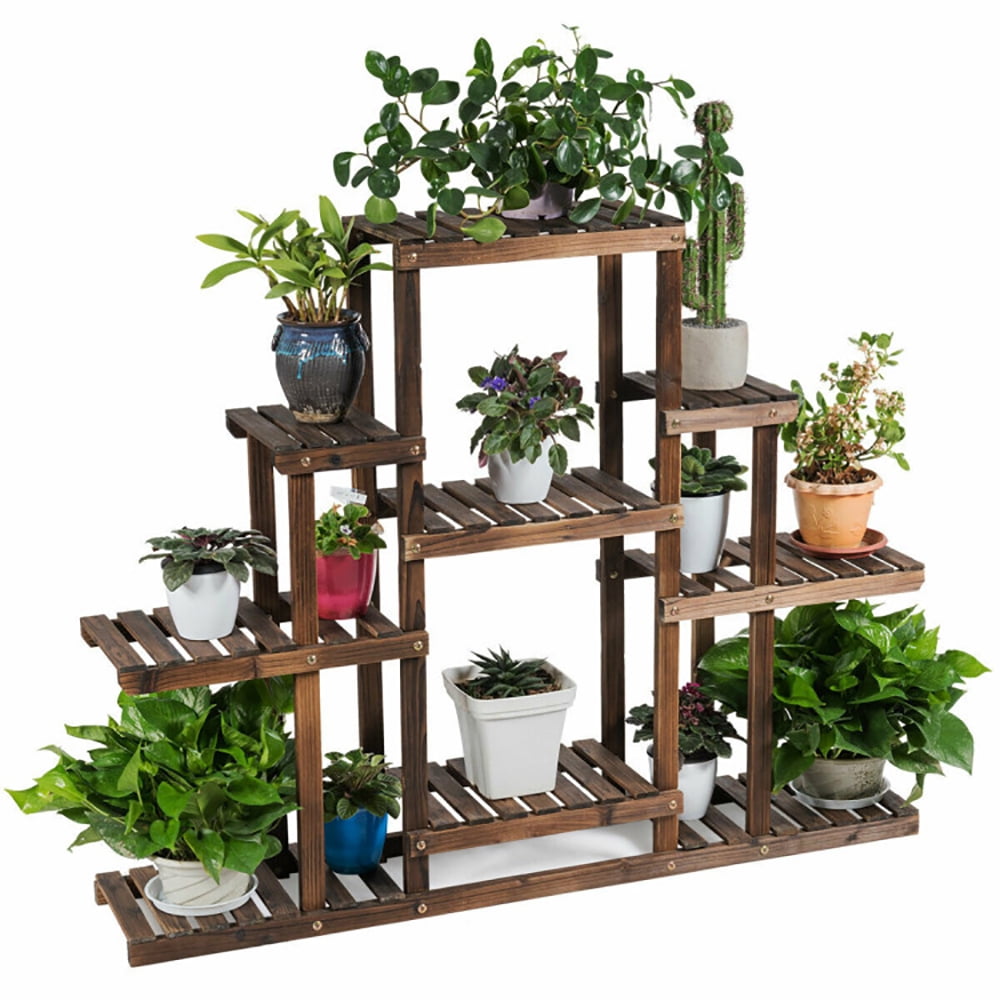 Barara King Plant Holder,Plant Stand Indoor, 6-Tier Flower Wood Stand ...
