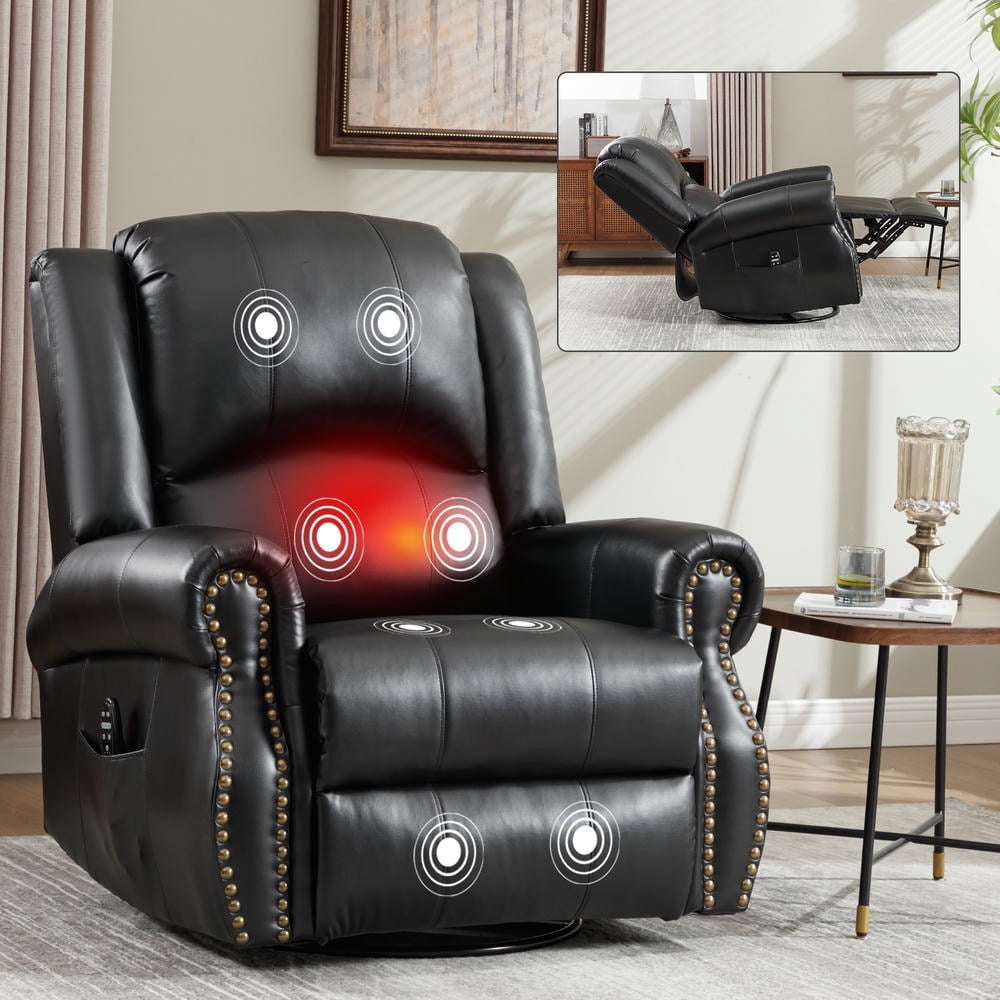 Barara King Reclining Chair Sofa with Rocker and Swivel, Single ...