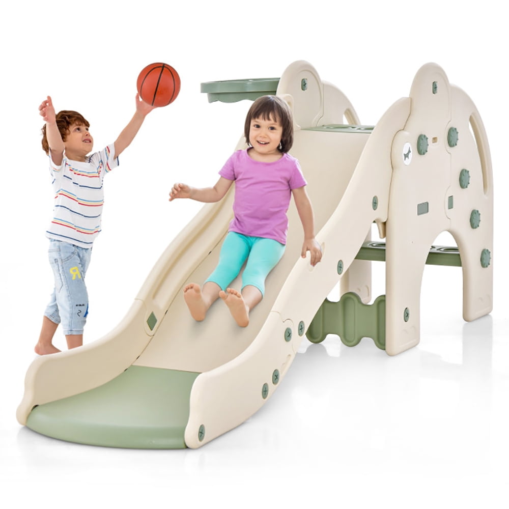 Barara King Toddler Slide, Indoor Kids Slide Playset 4-in-1 Toddler ...
