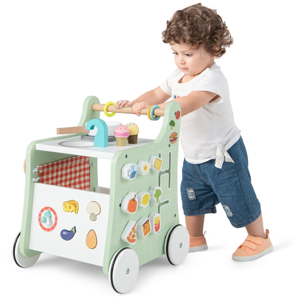 Barara King Toddler Walker Push Walker Toy,6-in-1 Wooden Baby Stroller ...