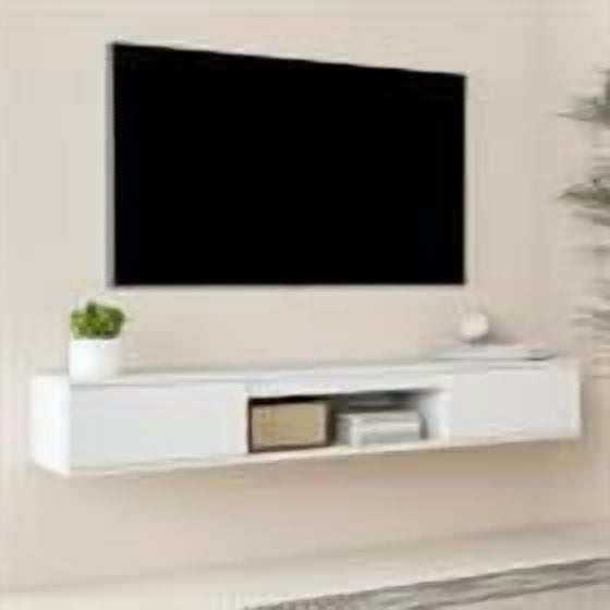 Barara King Wall-Mounted Floating Entertainment Center with 16-color ...