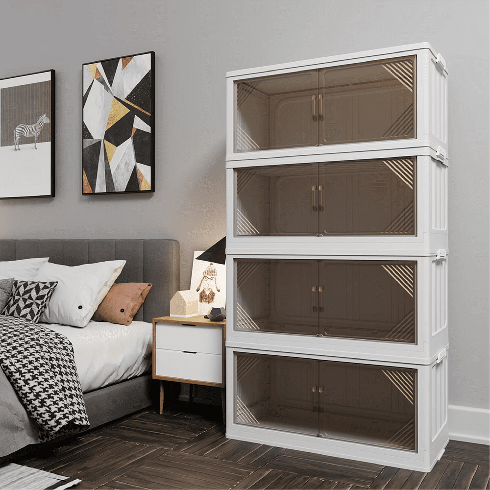 Barara King Wide Transparent Plastic Storage Cabinets for Closet ...