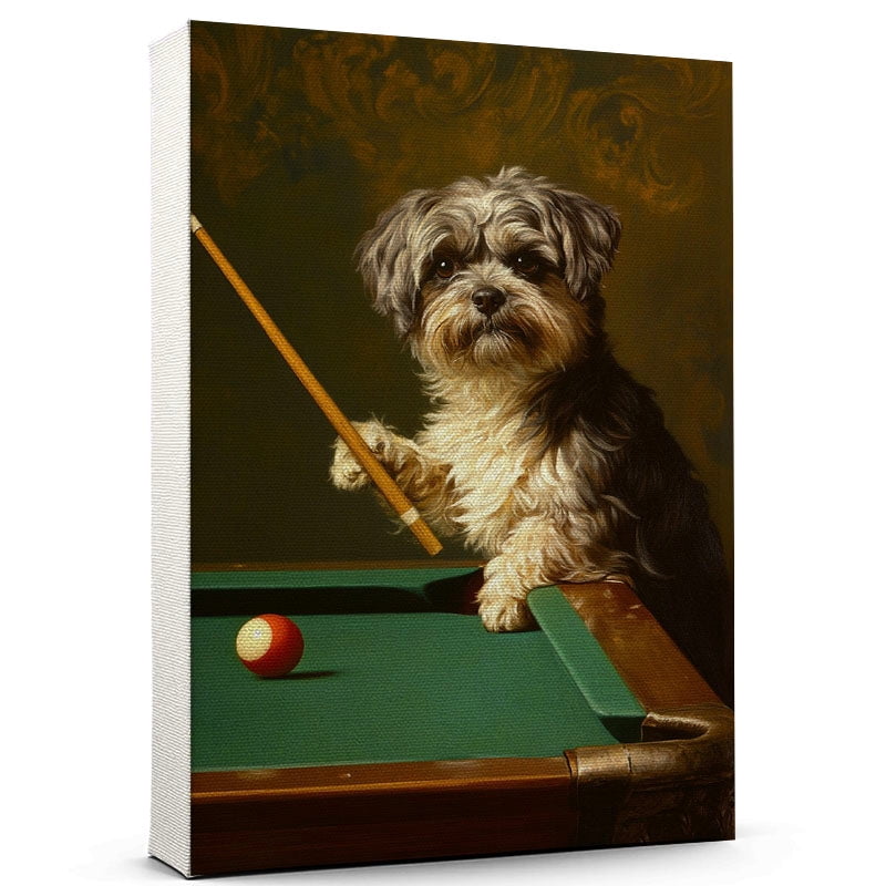 Barbado Da Terceira Dog Stretched Canvas Size 8x12 Billiards Canvas ...